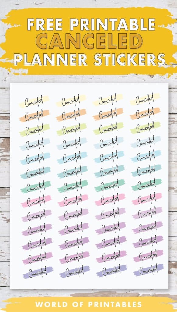 Free Printable Canceled Planner Stickers - World of Printables
