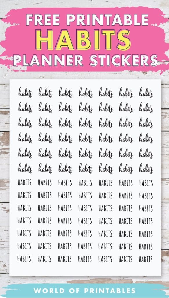 Free Printable Habit Planner Stickers - World of Printables
