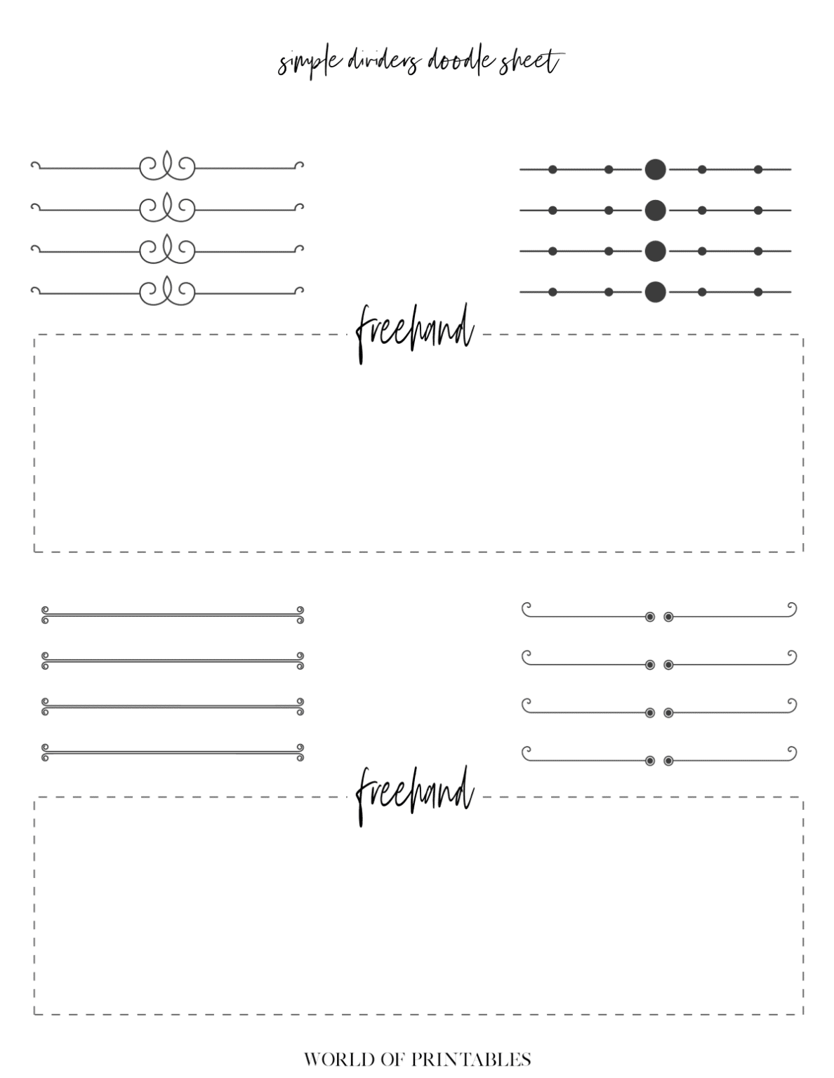 Bullet Journal Doodles Free Printable Practice Sheets