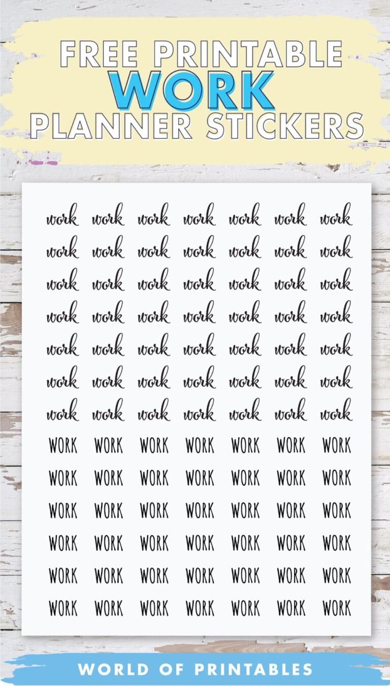 Free Printable Work Planner Stickers - World of Printables