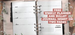 Free Weekly Planner And Bullet Journal Insert On Two Pages