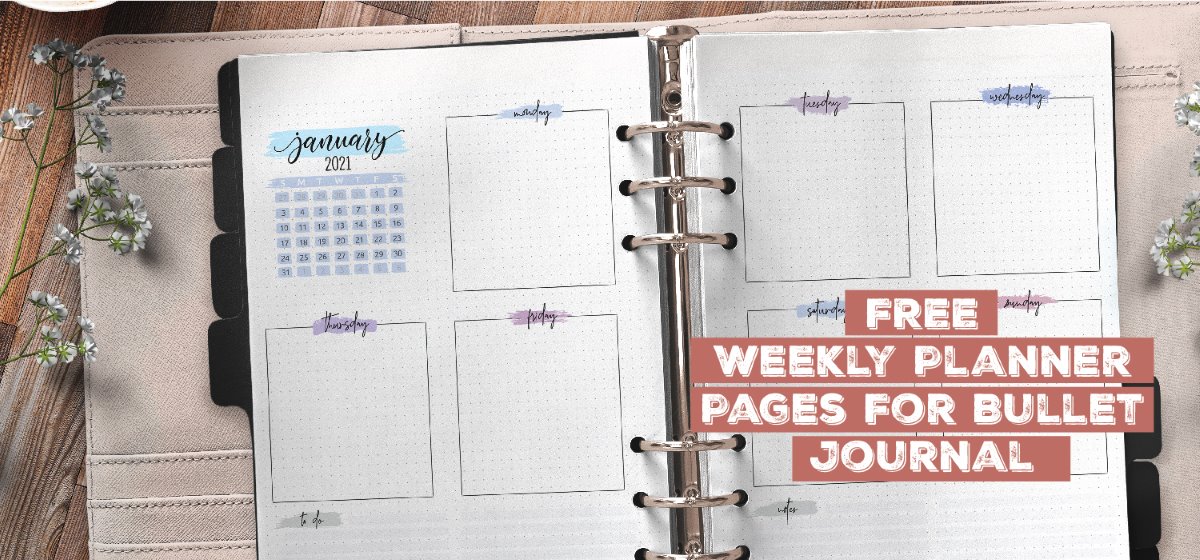 Free Weekly Planner Pages For Bullet Journal - Ideas And Inspiration