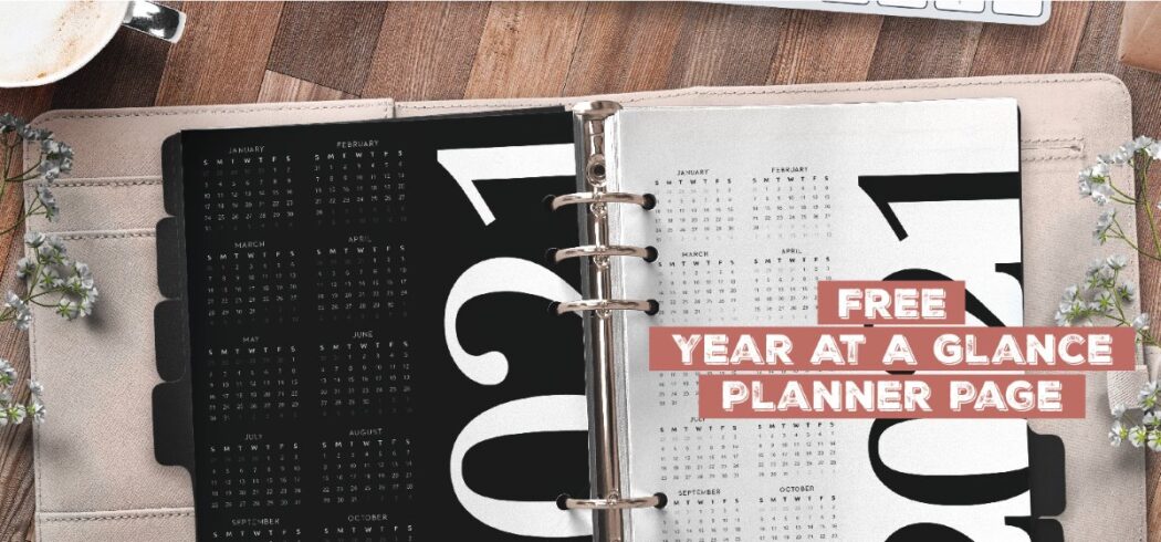 Free Month At A Glance Floral Planner Page Insert - Free Printable