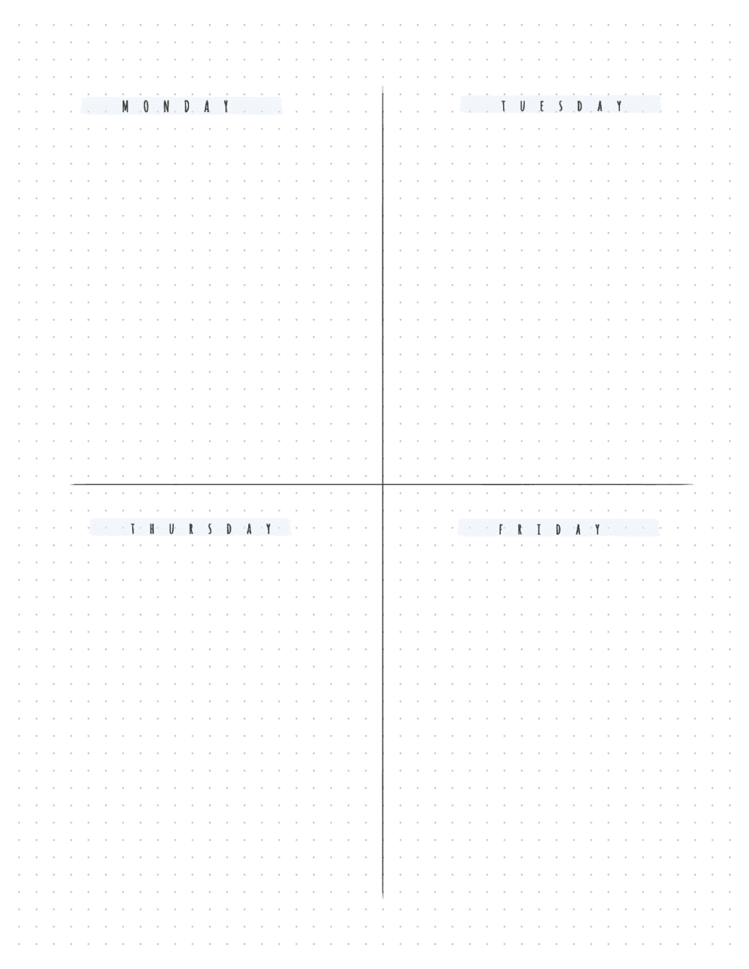 Free Weekly Bullet Journal And Planner Inserts On Two Pages