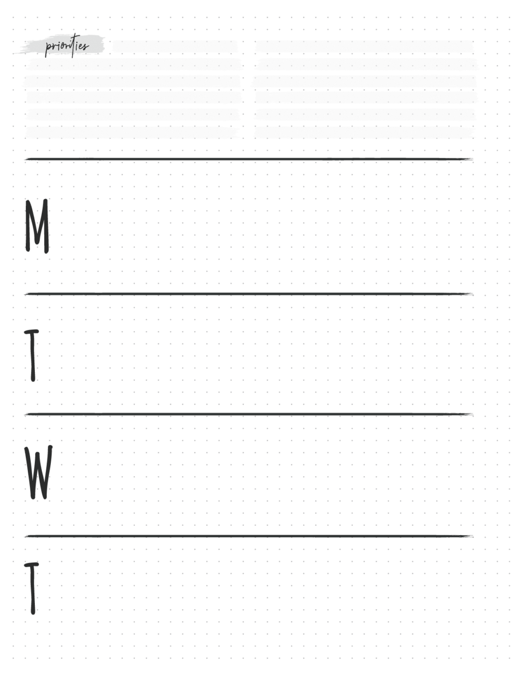 Free Weekly Planner For Bullet Journals - Printables and Inspirations