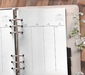 Free Weekly Planner Insert On Two Pages In Formal Style - Free Printable
