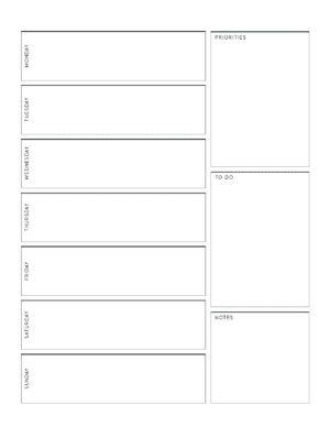 Free Weekly Planner Page Templates - Planner Printables