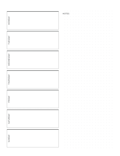Free Weekly Planner Page Templates - Planner Printables