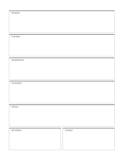 Free Weekly Planner Page Templates - Planner Printables