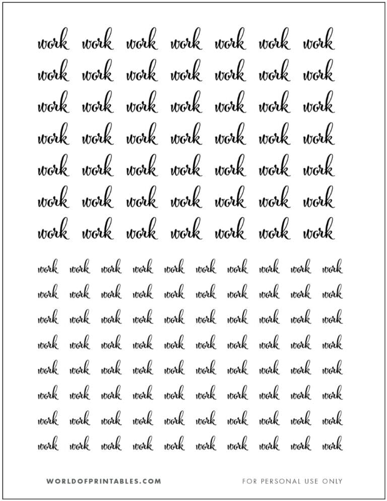 Free Printable Work Planner Stickers - World of Printables