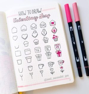 12+ Amazing Valentine's Bullet Journal Ideas - Doodles and Inspiration