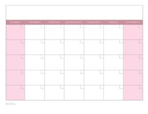 Printable Blank Calendar Templates - World of Printables
