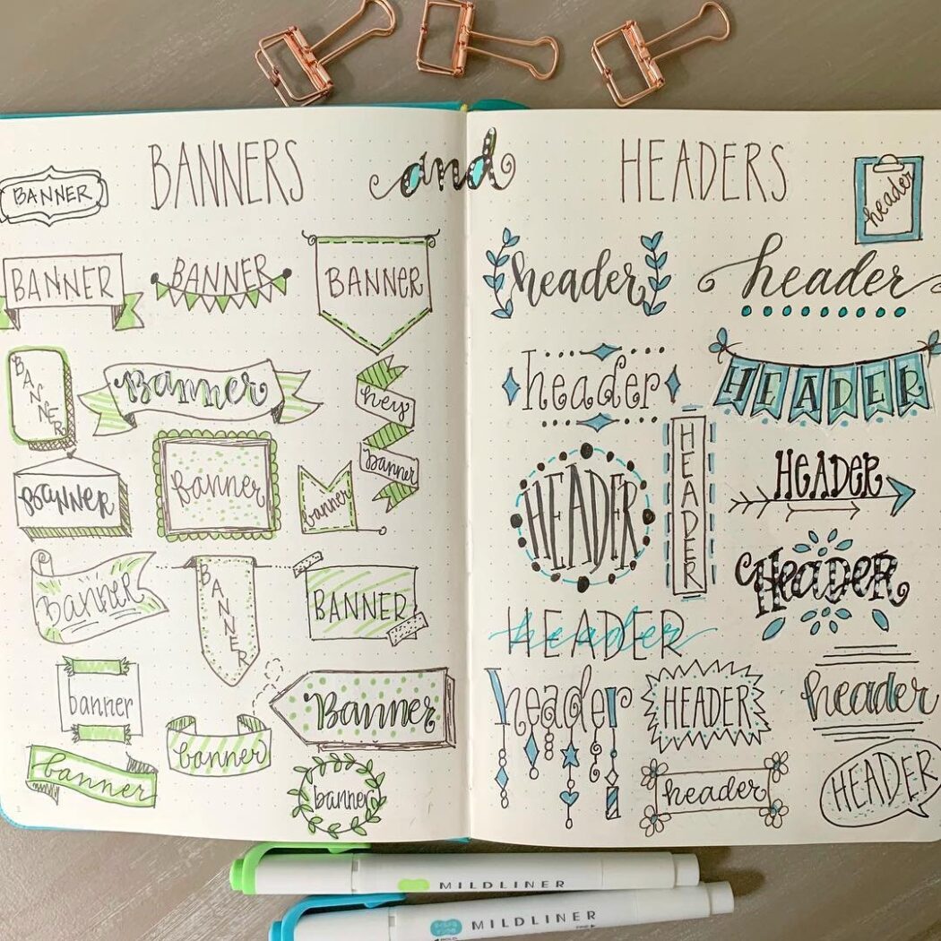 20 Easy Bullet Journal Header Ideas You Can Copy
