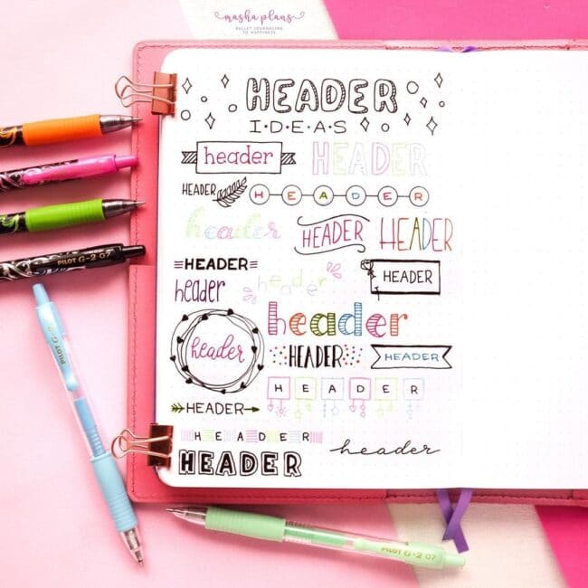 20 Easy Bullet Journal Header Ideas You Can Copy