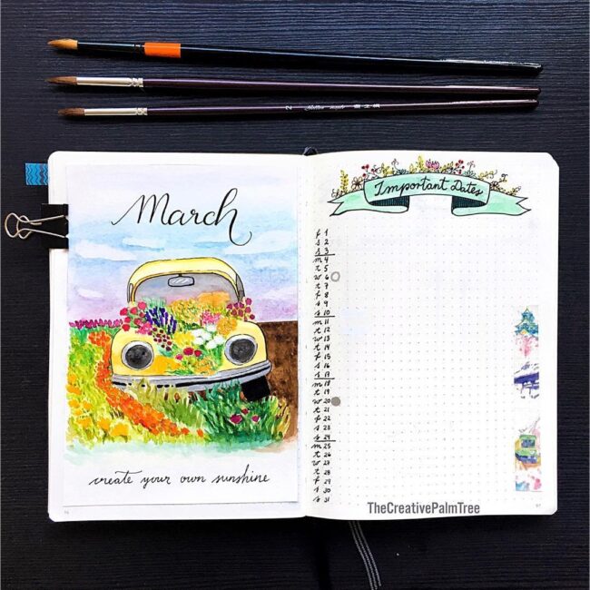 40 Best March Monthly Cover Ideas For Bullet Journals
