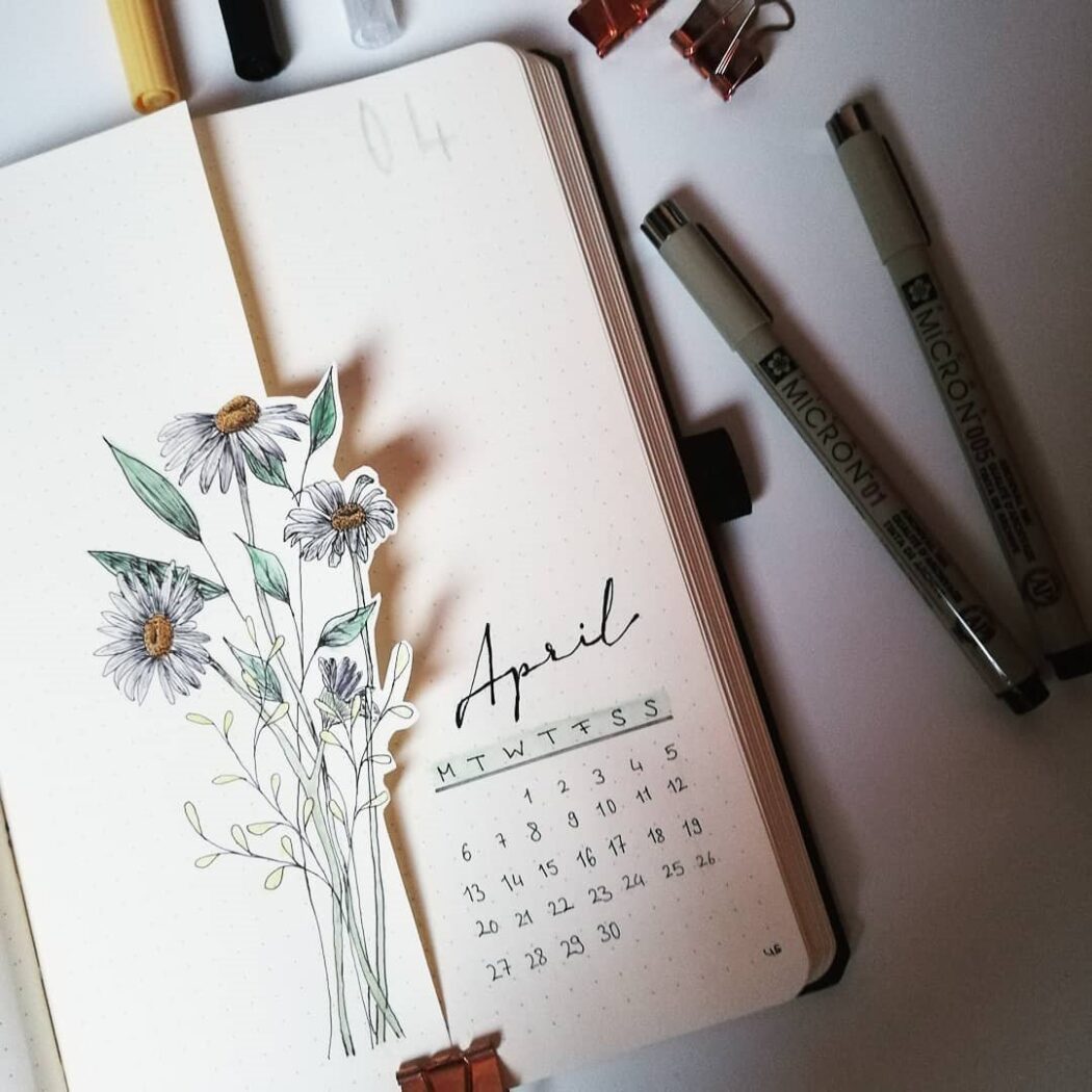 50 Best April Bullet Journal Covers To Try + Free Printables