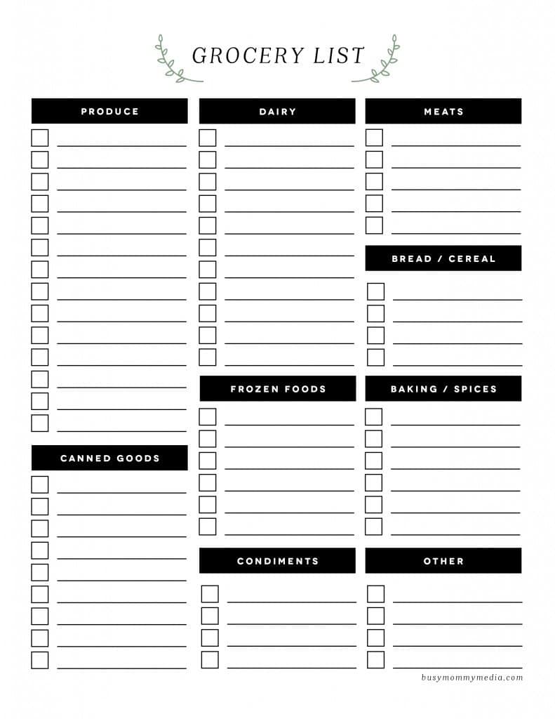 Free Printable Grocery List And Shopping List Template Printable Grocery List Today S Mama 