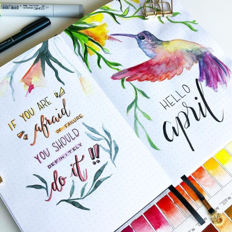50 Best April Bullet Journal Covers To Try + Free Printables