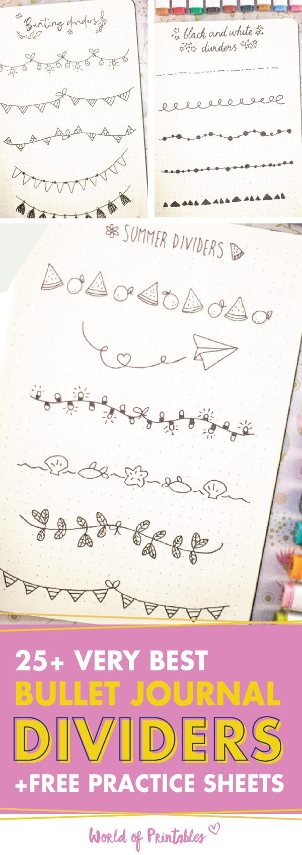 20+ Best Bullet Journal Divider Ideas + Free Practice Sheets