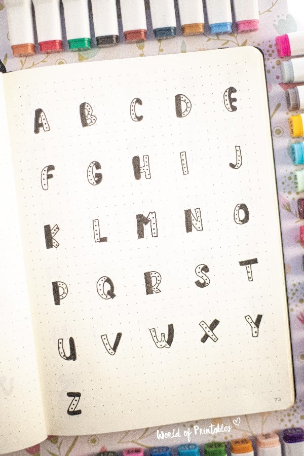 25 Best Bullet Journal Font Ideas + 25 Free Lettering Practice Sheets