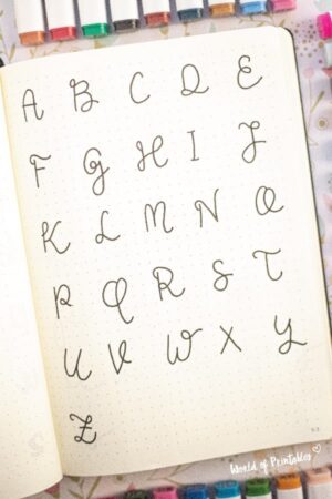 25 Best Bullet Journal Font Ideas + 25 Free Lettering Practice Sheets