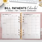 Bill Payments Calendar - World of Printables