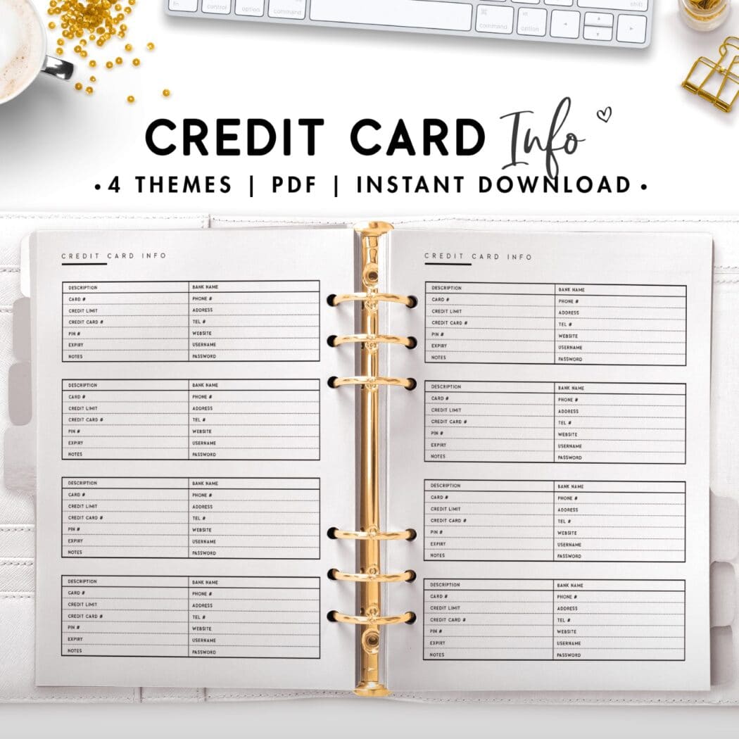 Bank Account Info & Credit Card Info Bundle - World of Printables