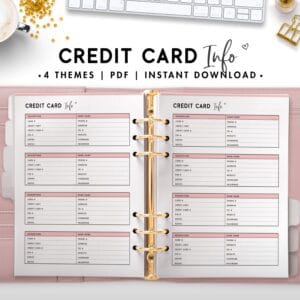 Bank Account Info & Credit Card Info Bundle - World of Printables