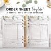 Order Sheet Template - World of Printables