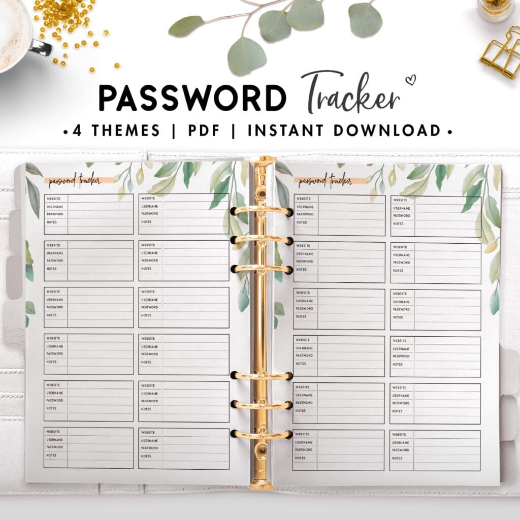 Password Tracker - World of Printables