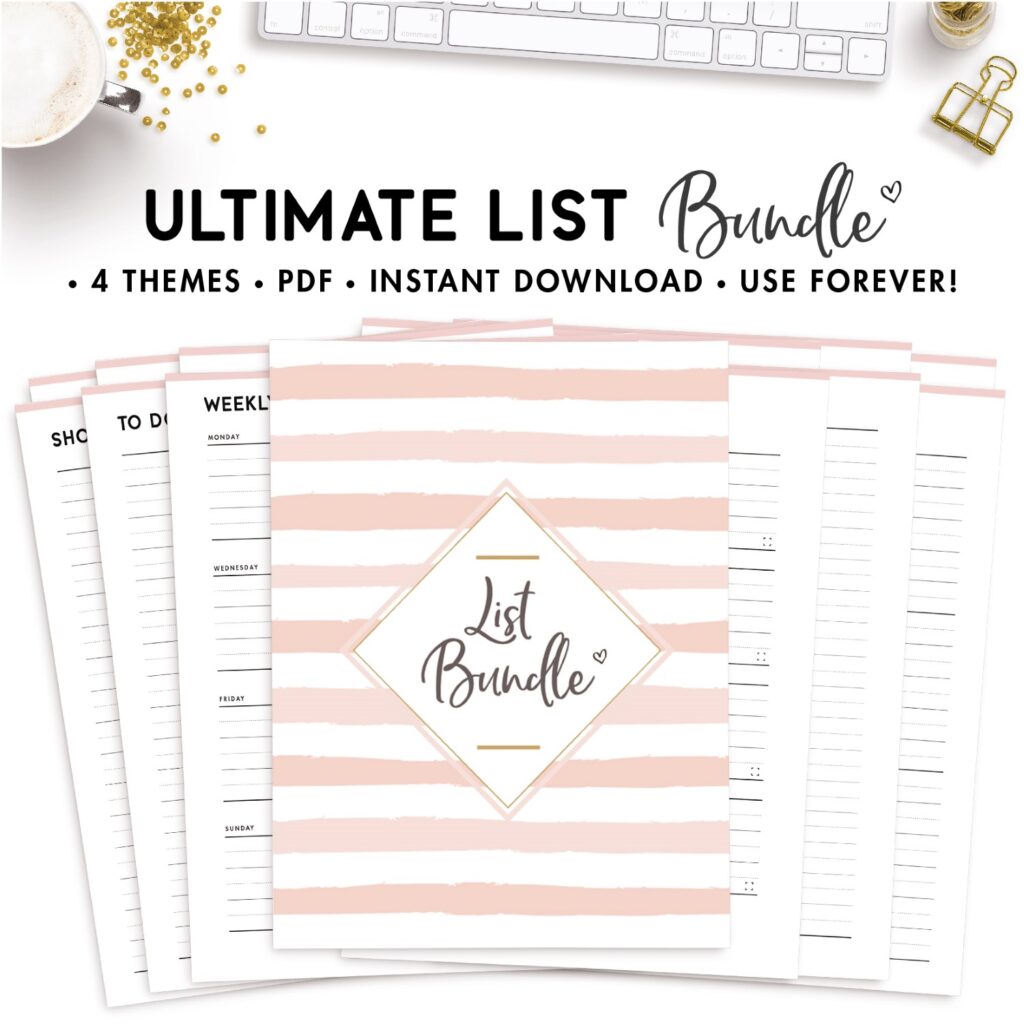 The List Template Bundle - Printable Lists For Everything!