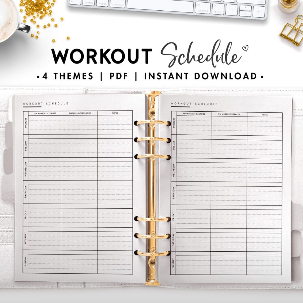 Workout Schedule - World of Printables