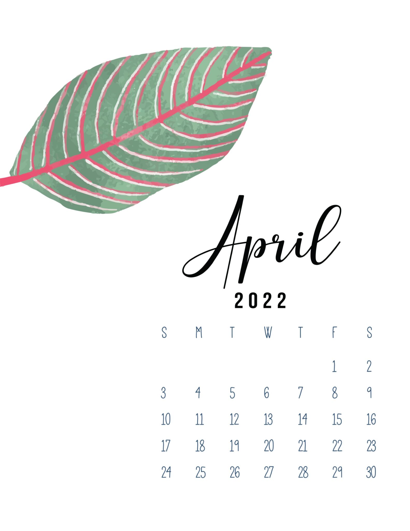 Free Printable April 2022 Calendars - World of Printables