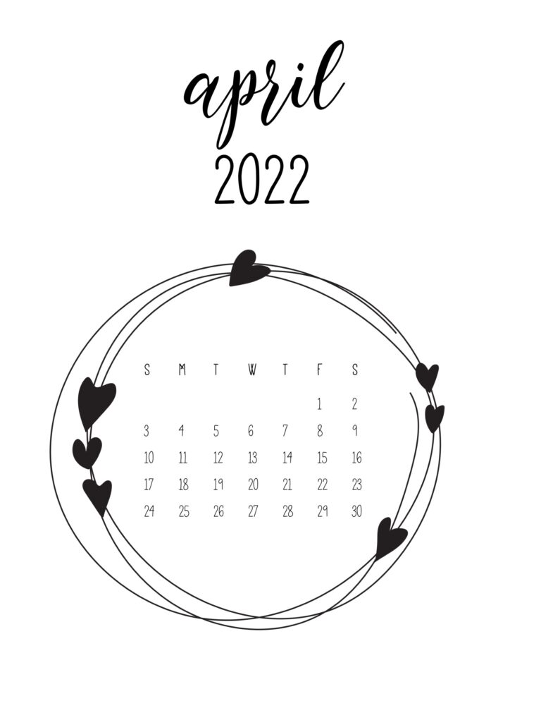 Free Printable April 2022 Calendars - World of Printables