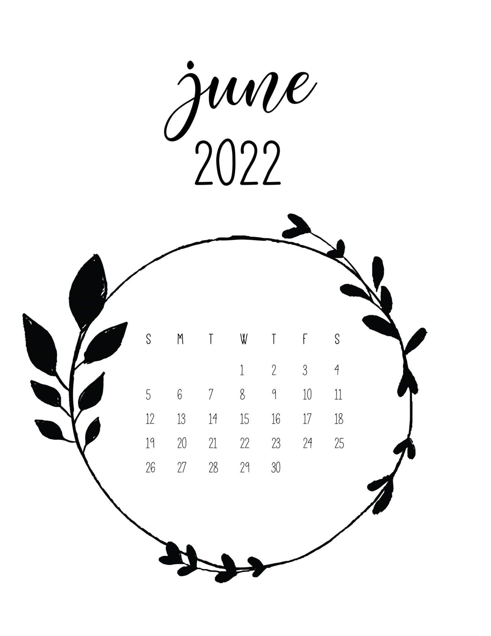 Free Printable June 2022 Calendars - 100's of Styles - All Free!