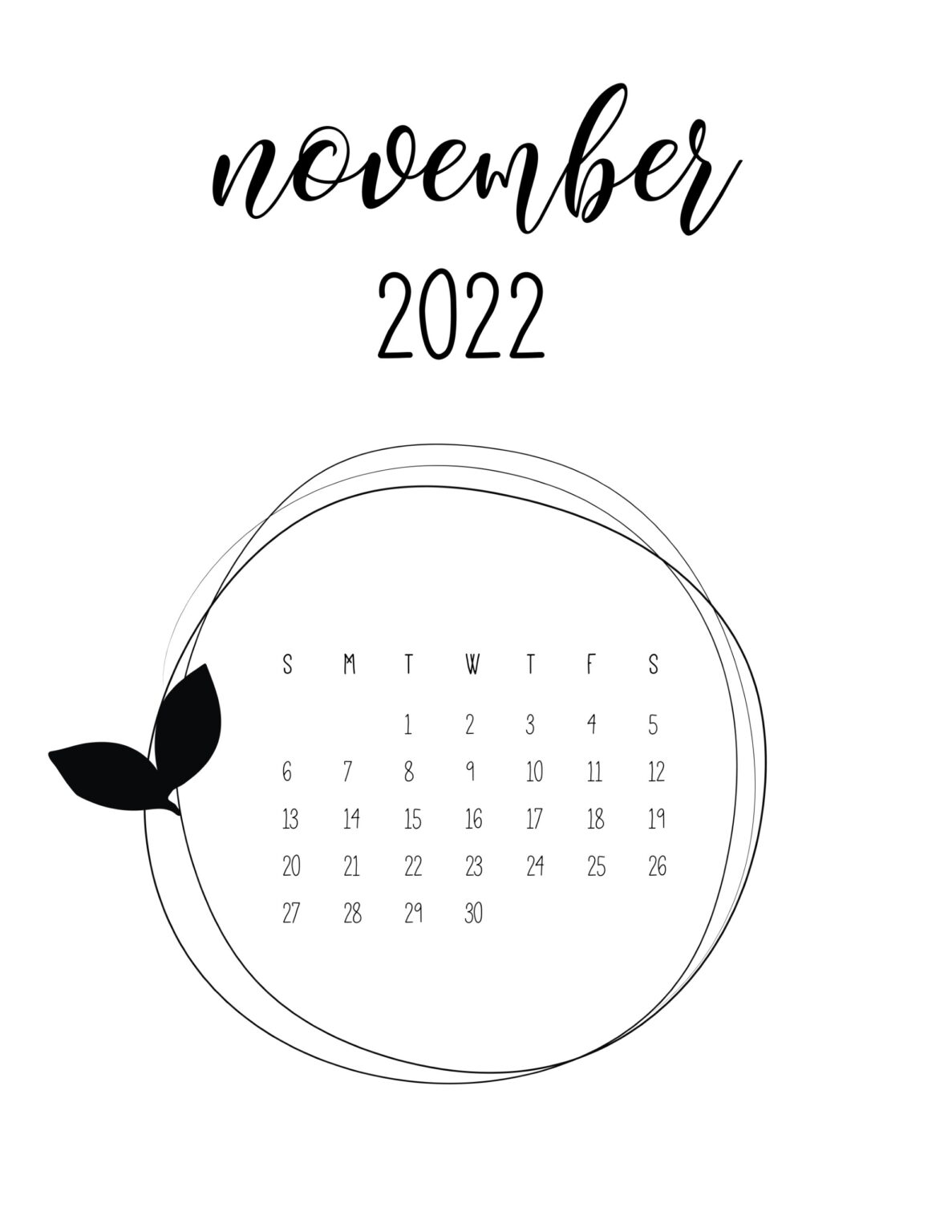 Free Printable November 2022 Calendars - World of Printables
