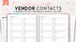 FREE Vendor Contact List Template - World of Printables