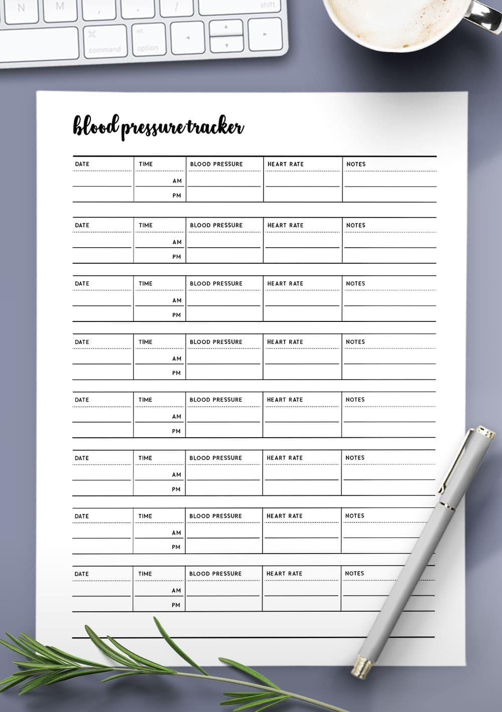 Blood Pressure Tracker Sheet Mazelectronics