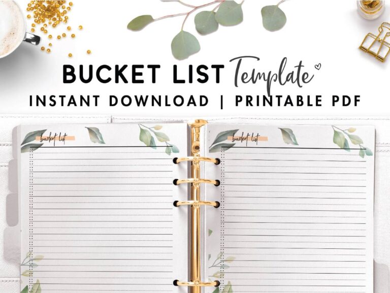 Get This Free Printable Bucket List Template And Strive For More