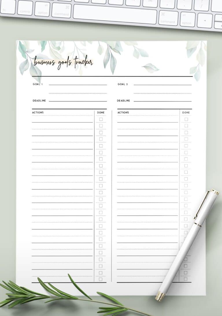 Download Business Goals Template PDF - World of Printables