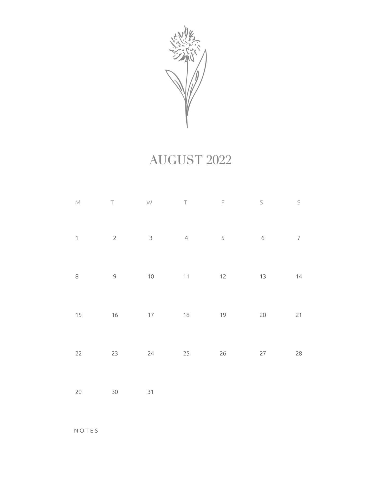 Free Printable August 2022 Calendars - World of Printables
