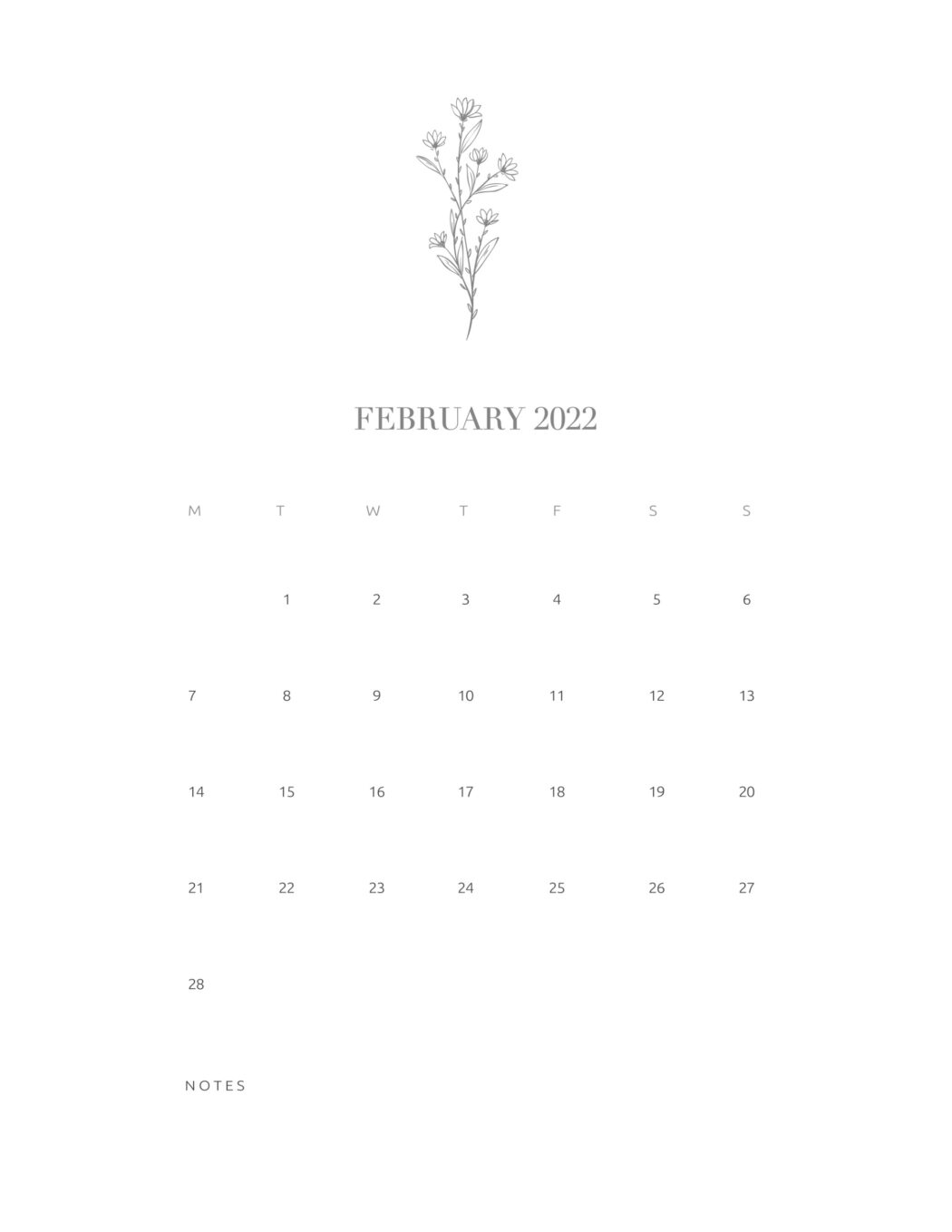 Free Printable February 2022 Calendars - World of Printables