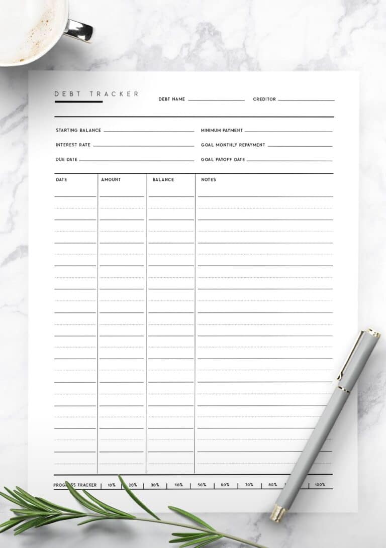 Download Debt Tracker Template PDF - World of Printables