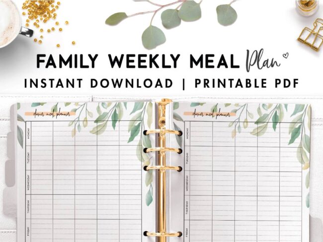 free printable weekly menu planner - World of Printables