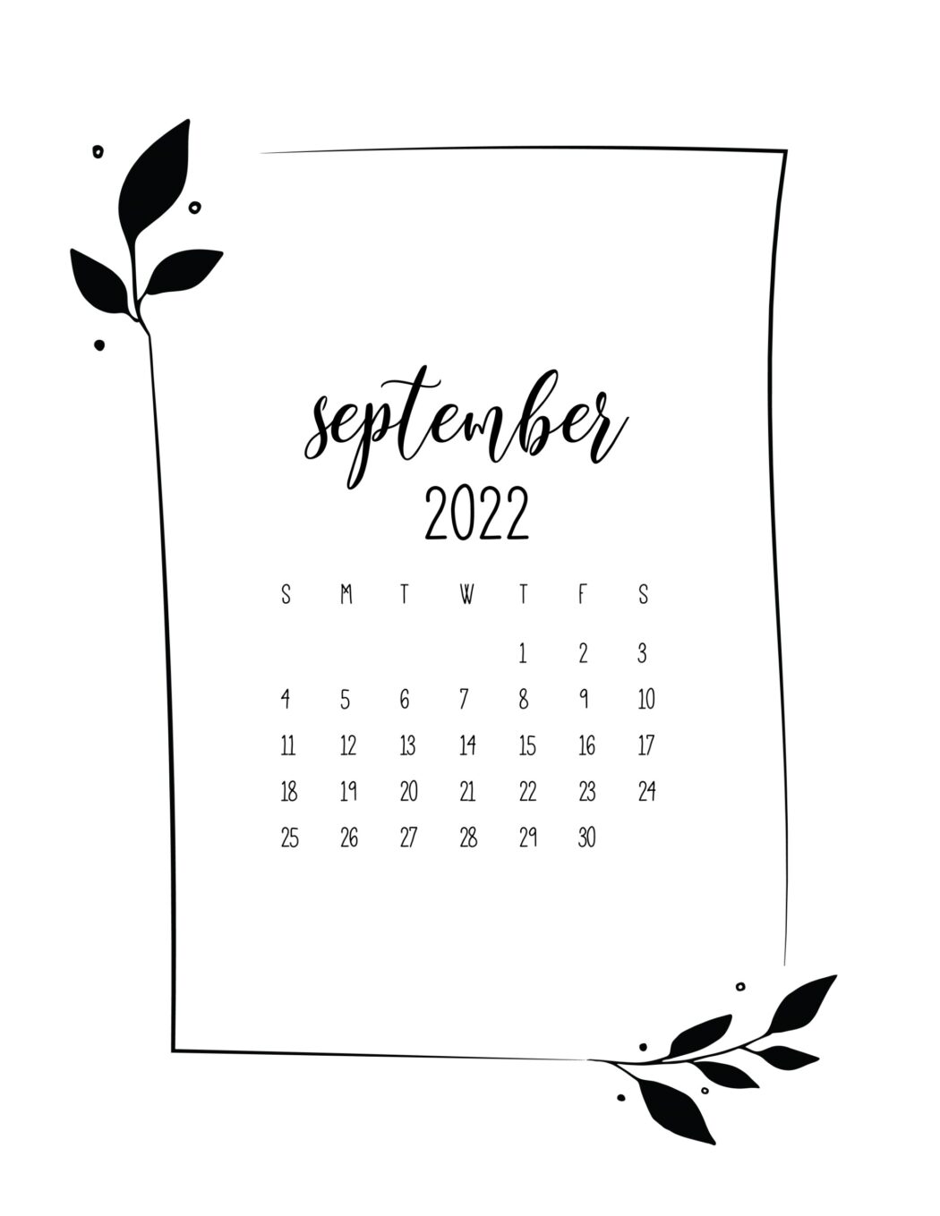 Free Printable September 2022 Calendars - World of Printables
