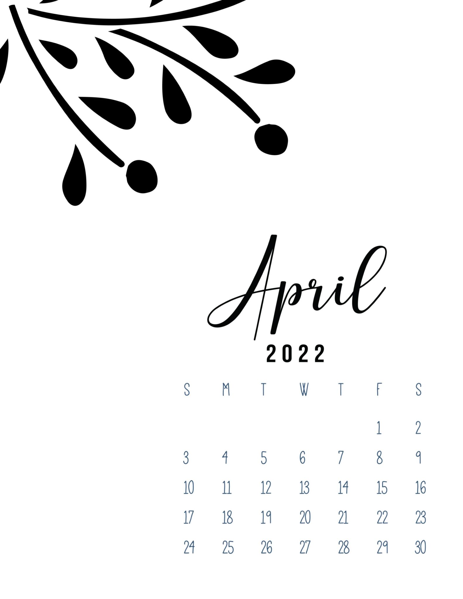 Free Printable April 2022 Calendars - World of Printables