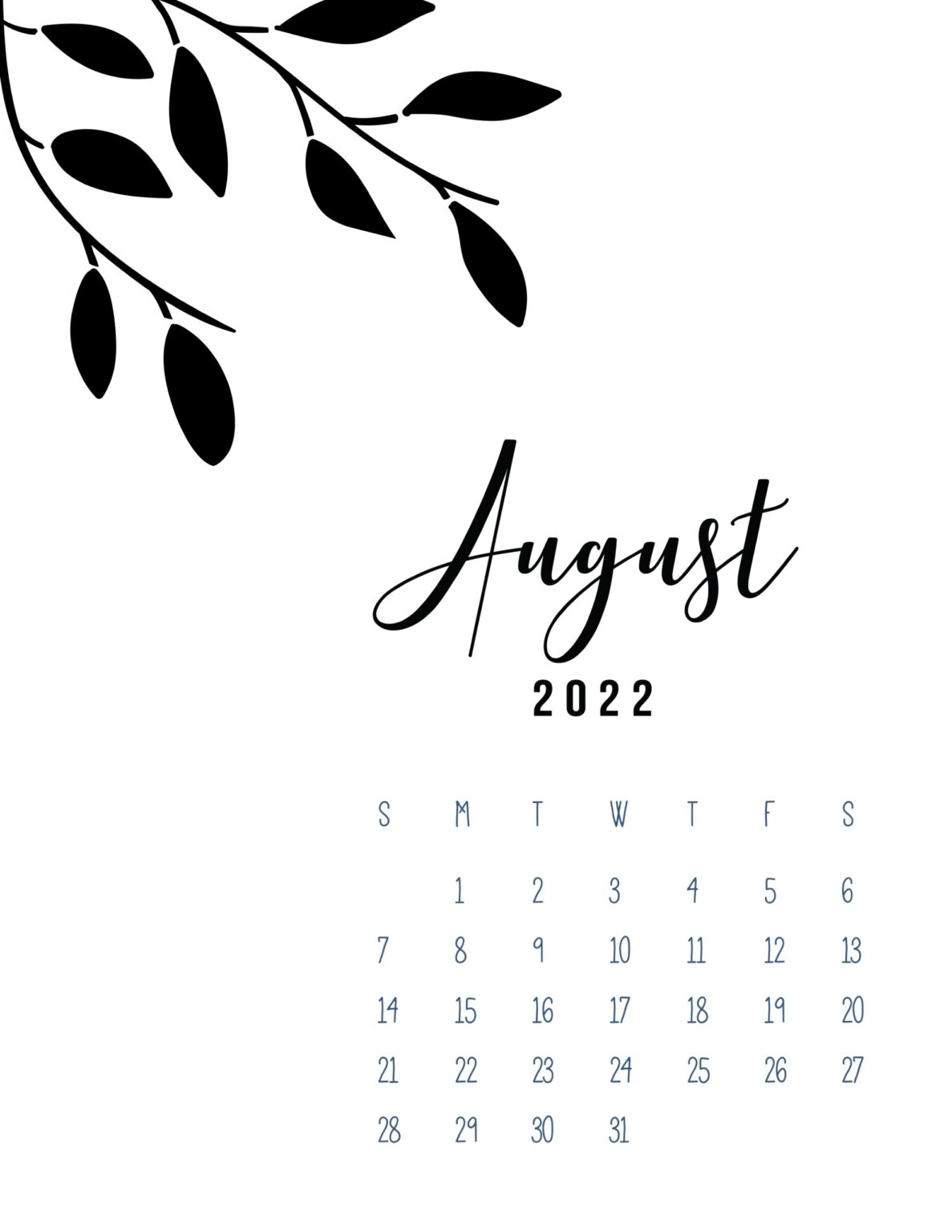 Free Printable August 2022 Calendars - World of Printables