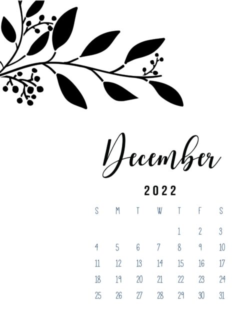 Free Printable December 2022 Calendars - World of Printables