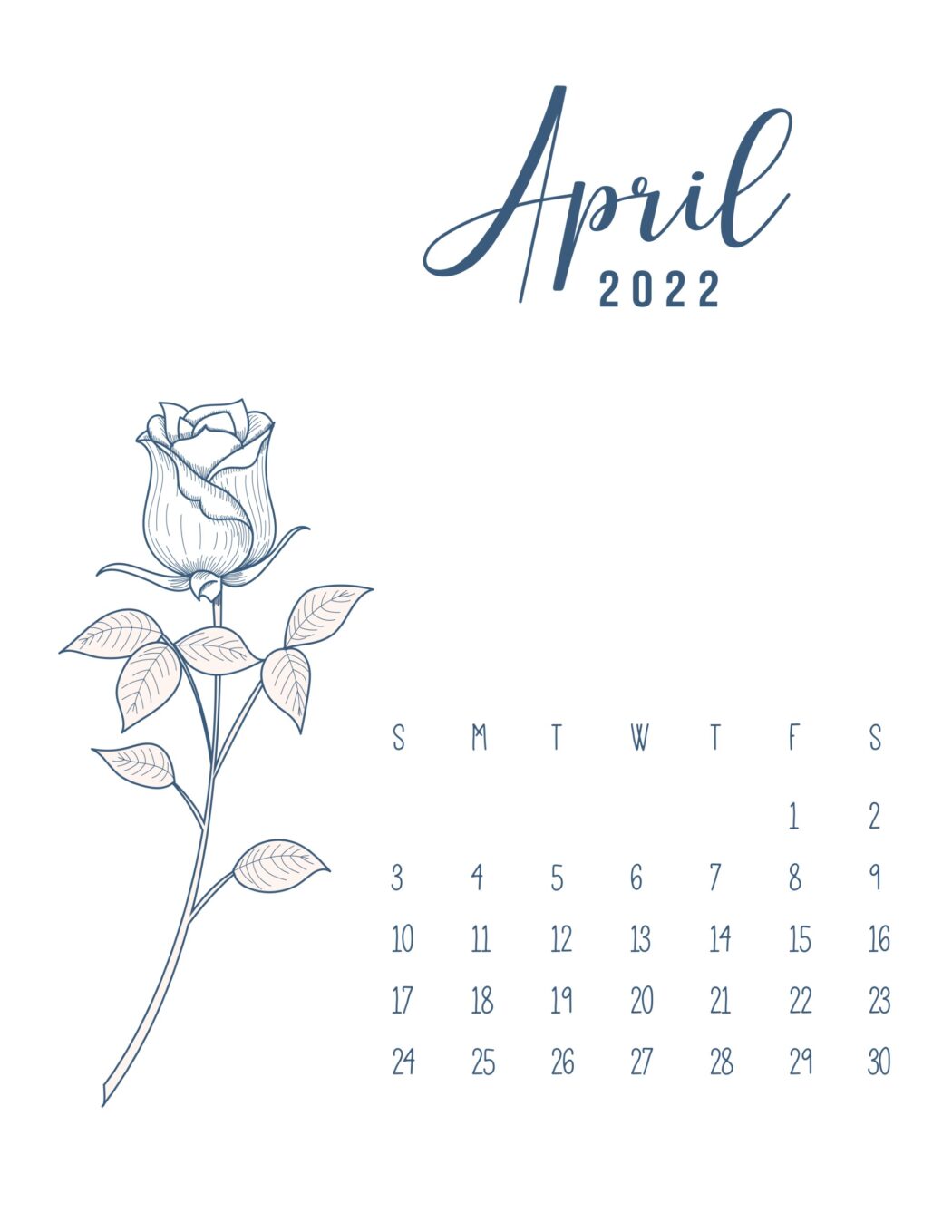 Free Printable April 2022 Calendars - World of Printables