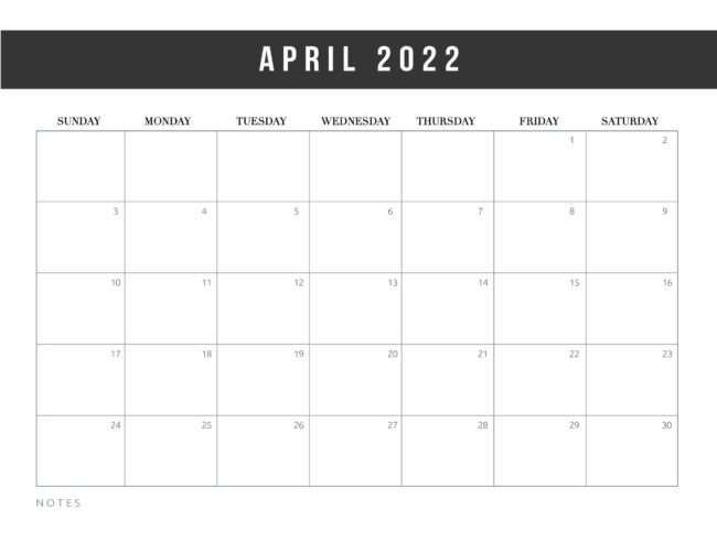 Free Printable April 2022 Calendars - World of Printables